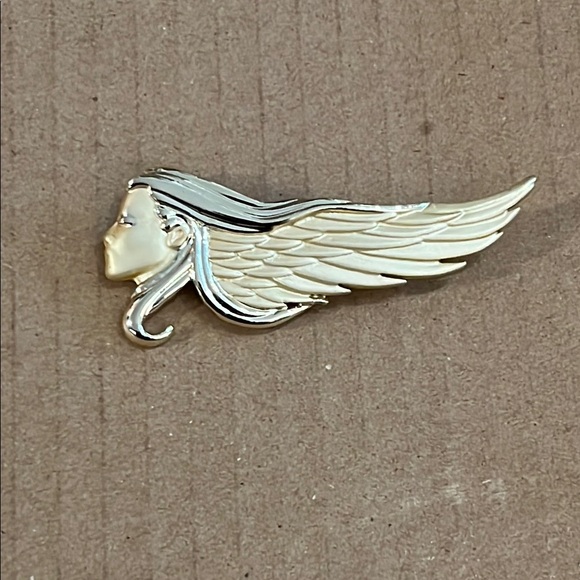 Ajc | Jewelry | Vintage Ajc Art Nouveaux Fairy Winged Girl Pin | Poshmark